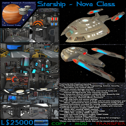 Second Life Marketplace - [JRF] Starship - Nova Class
